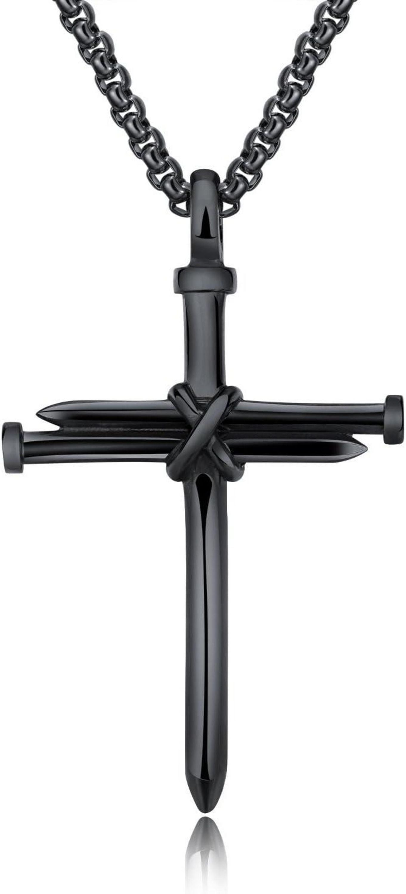 Edelstahl Kreuz Anhanger Herren