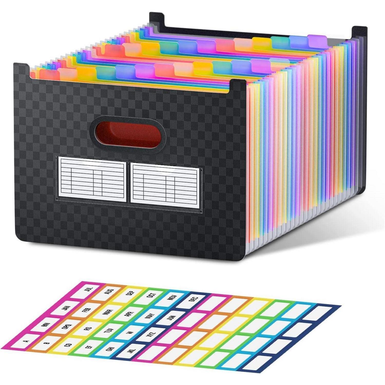 26-Taschen Akkordeonordner A-Z Bunte Register Upright Open ...