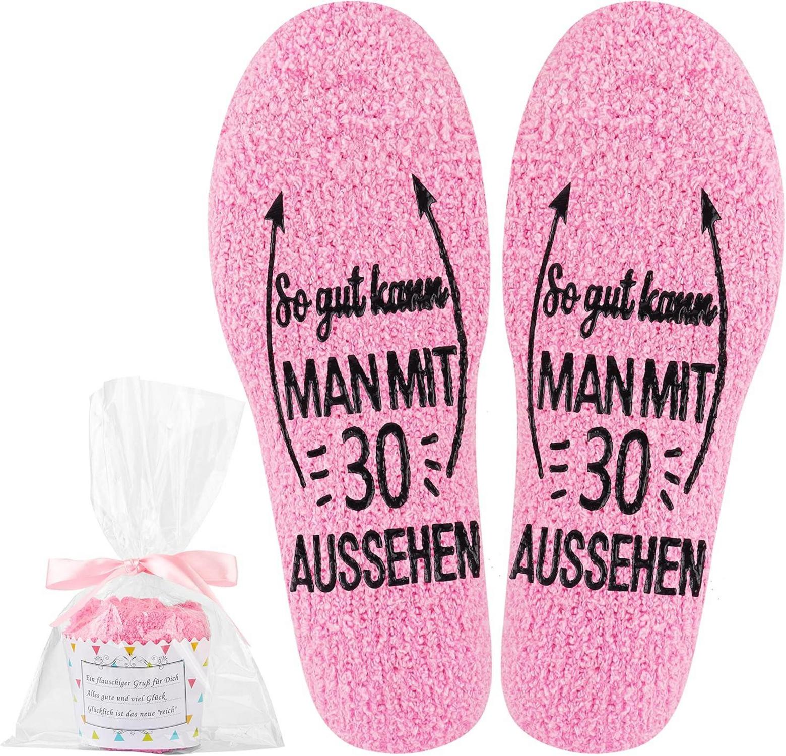 Jeasona Geburtstag Socken Frauen Einheitsgröße Rosa-30 – LuxusKollektion