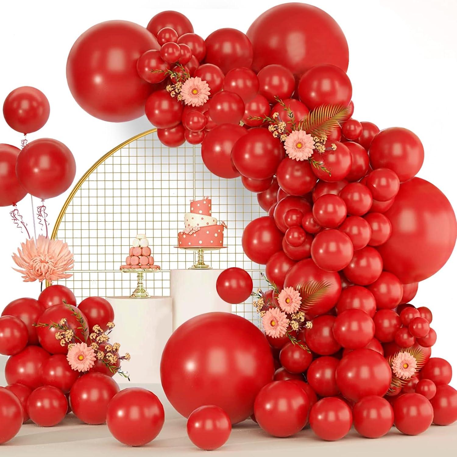120 Stück Luftballons Rot Party Deko Set 5-18 Zoll Balloon ...