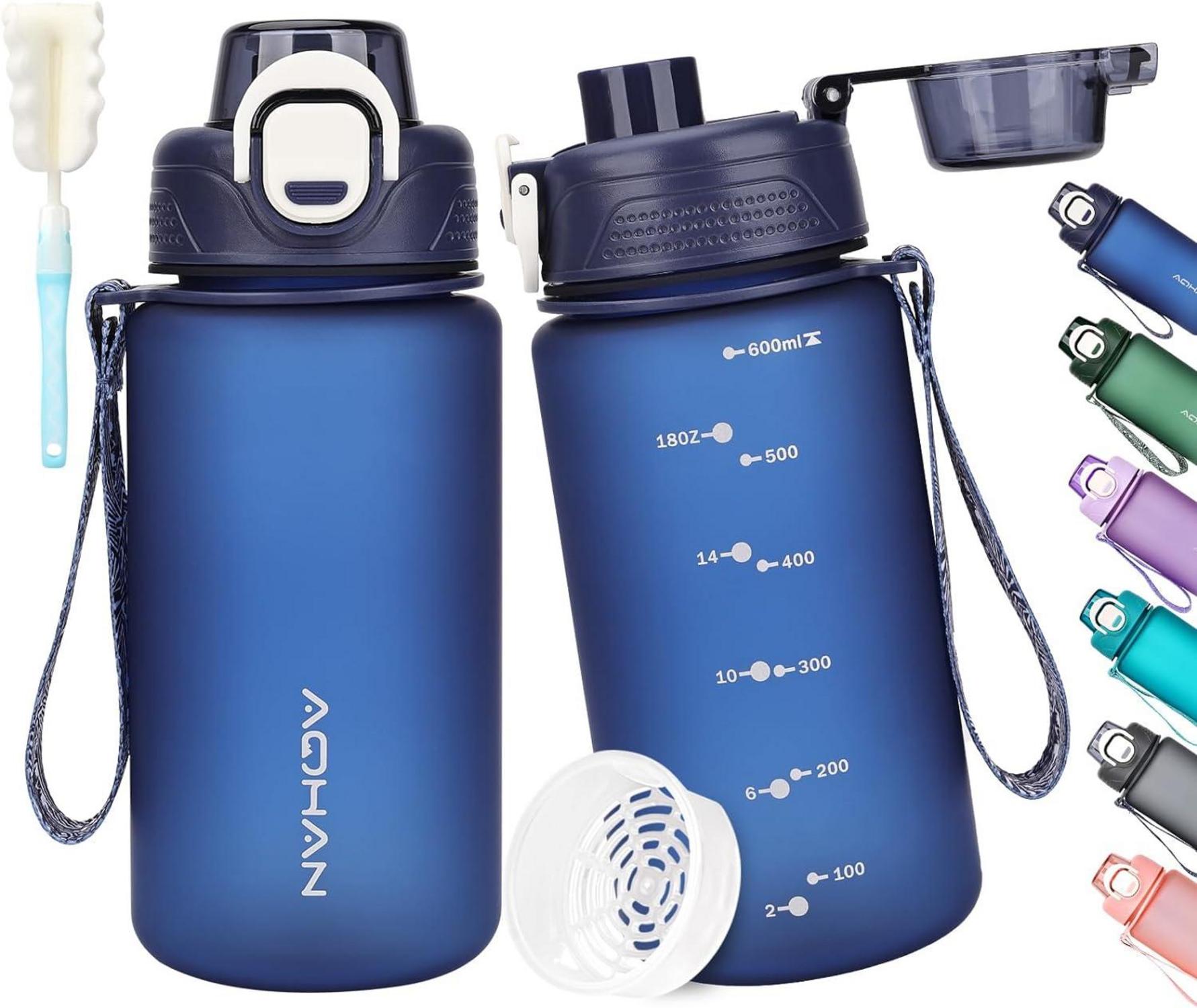 AOHAN Trinkflasche 600ml BPA-frei Sportflasche mit Filter – LuxusKollektion